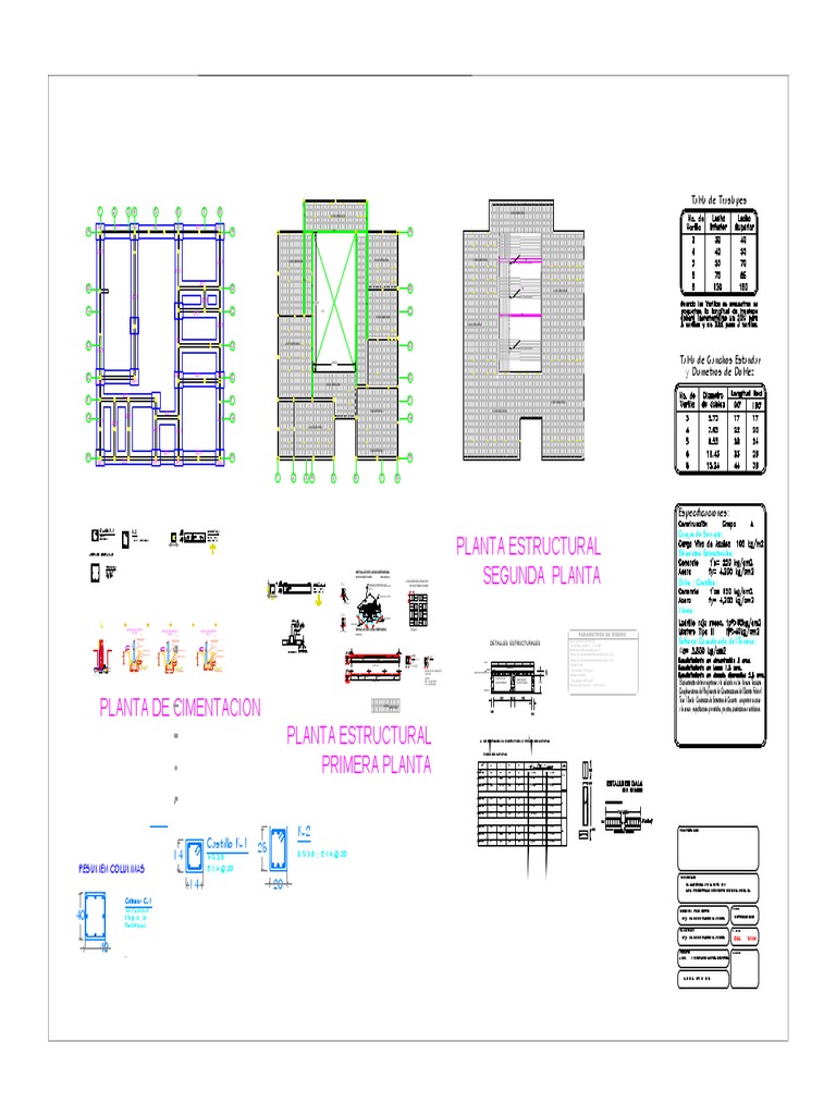 Planta Estructural Segunda Planta: K-2 Castillo K-1 | PDF