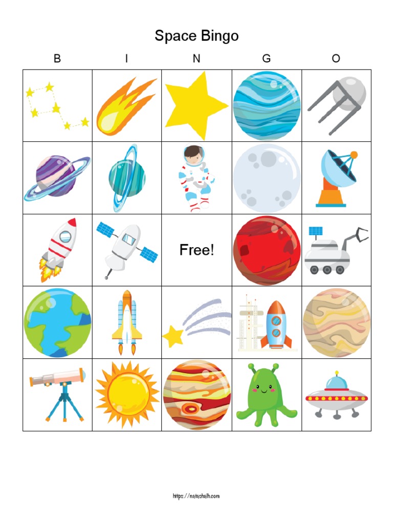 set of 4 - space bingo - natashalh.com | PDF