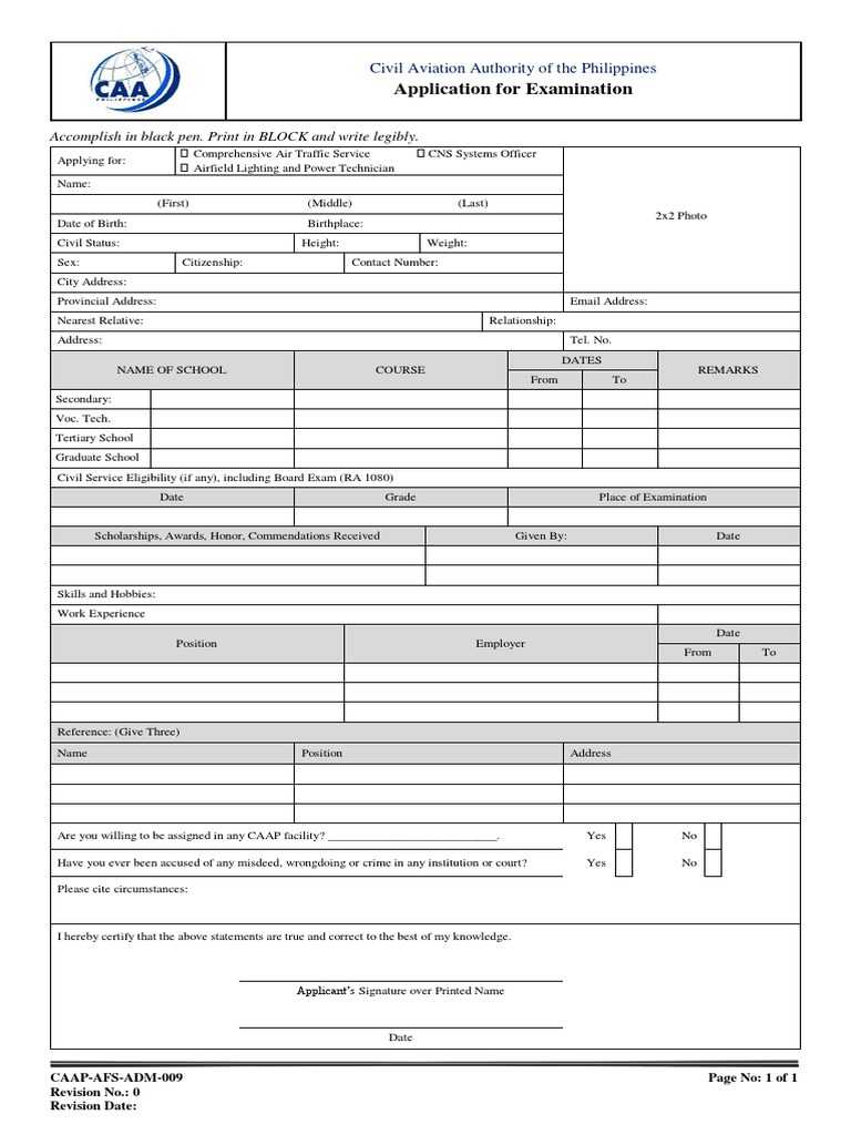 CNSSO ALPT and CATS Application Form | PDF