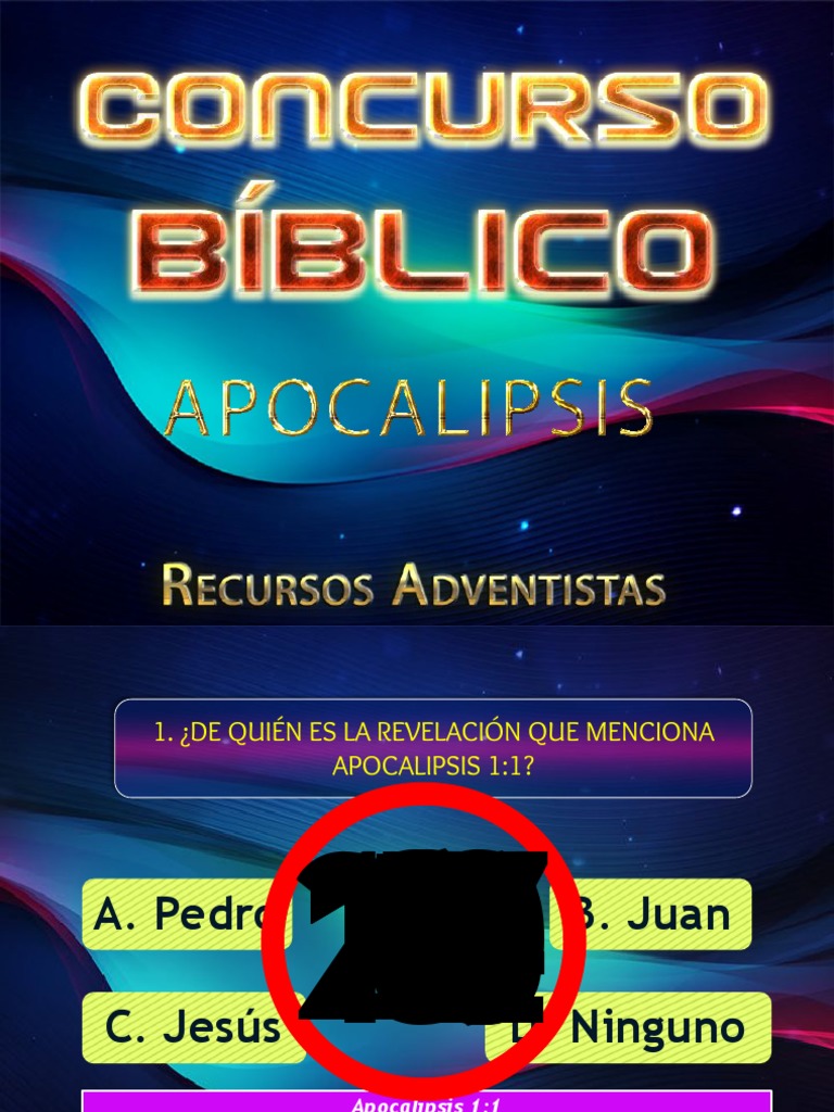 Concurso Bíblico Apocalipsis | PDF | Libro de revelación | Continuar