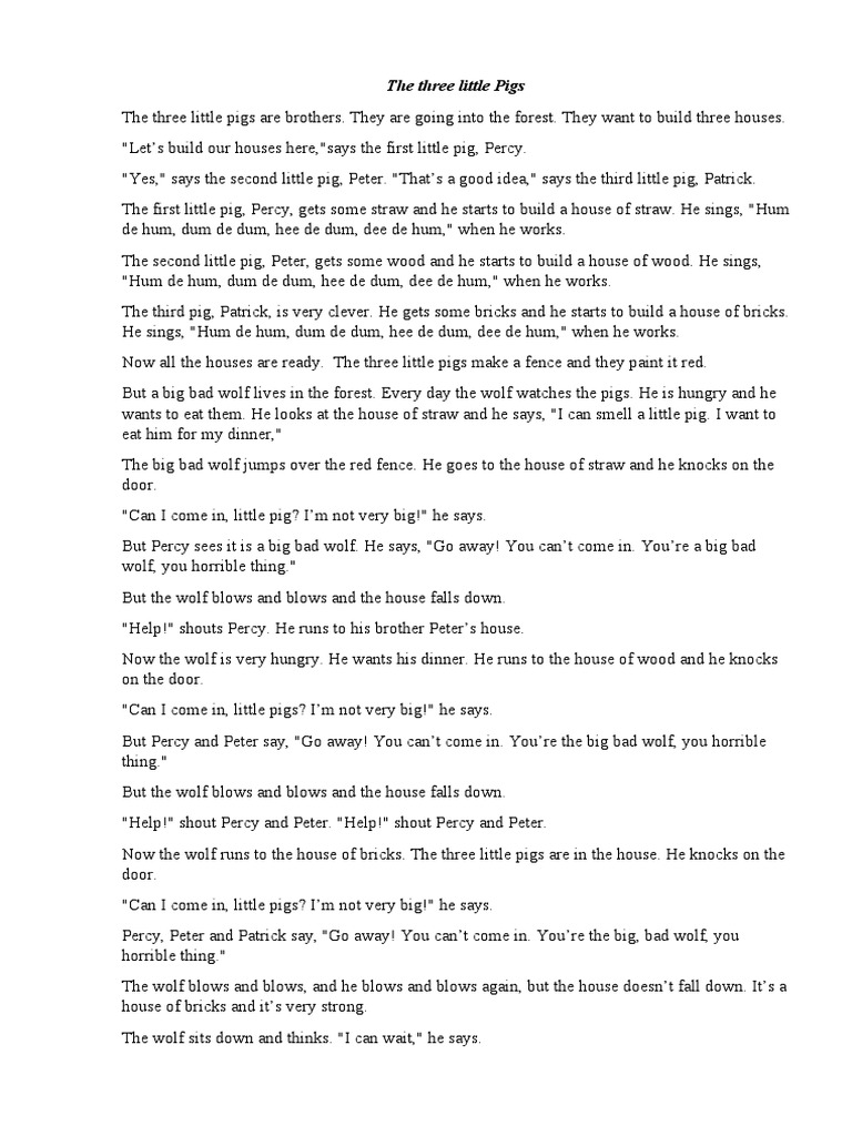 The Three Little Pigs | PDF