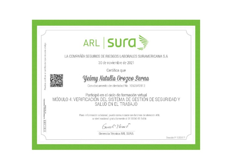 Certificado - Modulo-4 - Verificacion-Del-Sistema-De-Gestion-De-Seguridad-Y-Salud-En-El-Trabajo ...