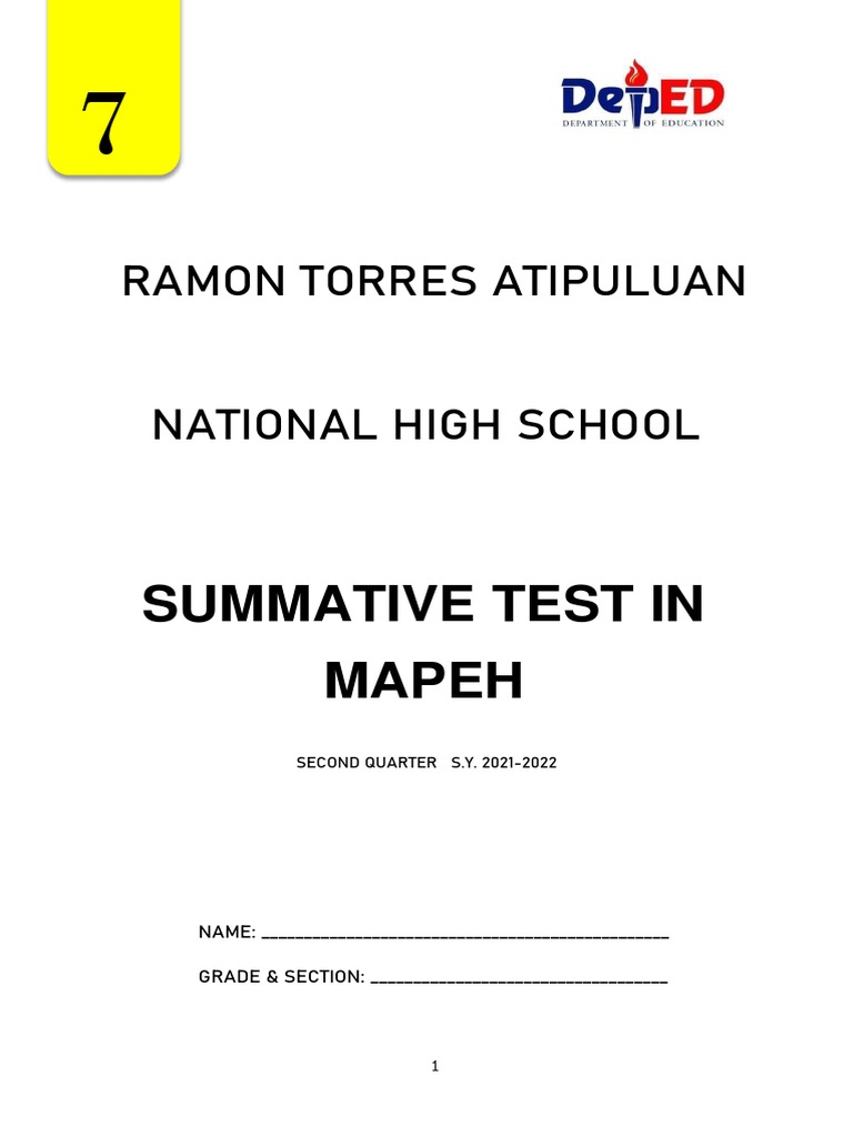 Grade 7 Summative Test W1-W6 Second Quarter | PDF