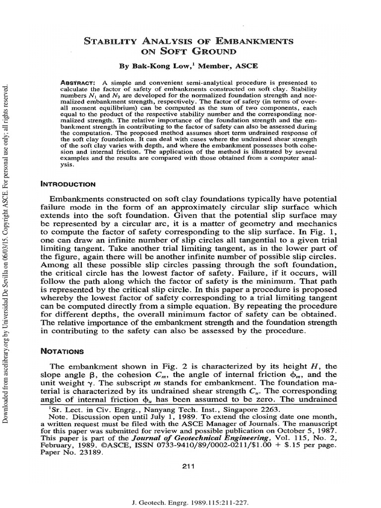 Stability Analysis of Embankments on Soft Ground-low | PDF | Applied ...