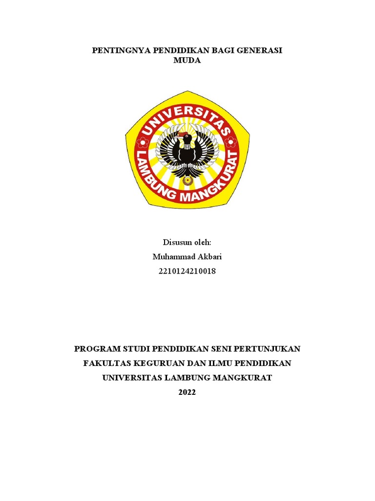 Manfaat Pendidikan untuk Generasi Muda | PDF | Karier & Perkembangan