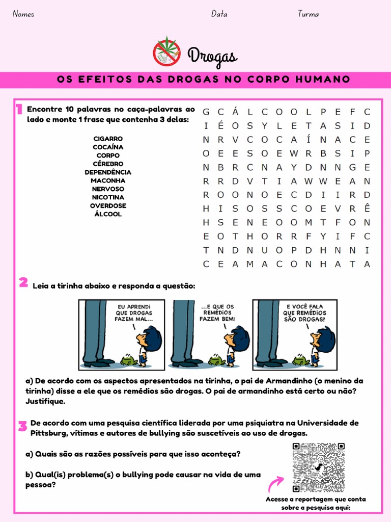 Drogas - Atividade | PDF