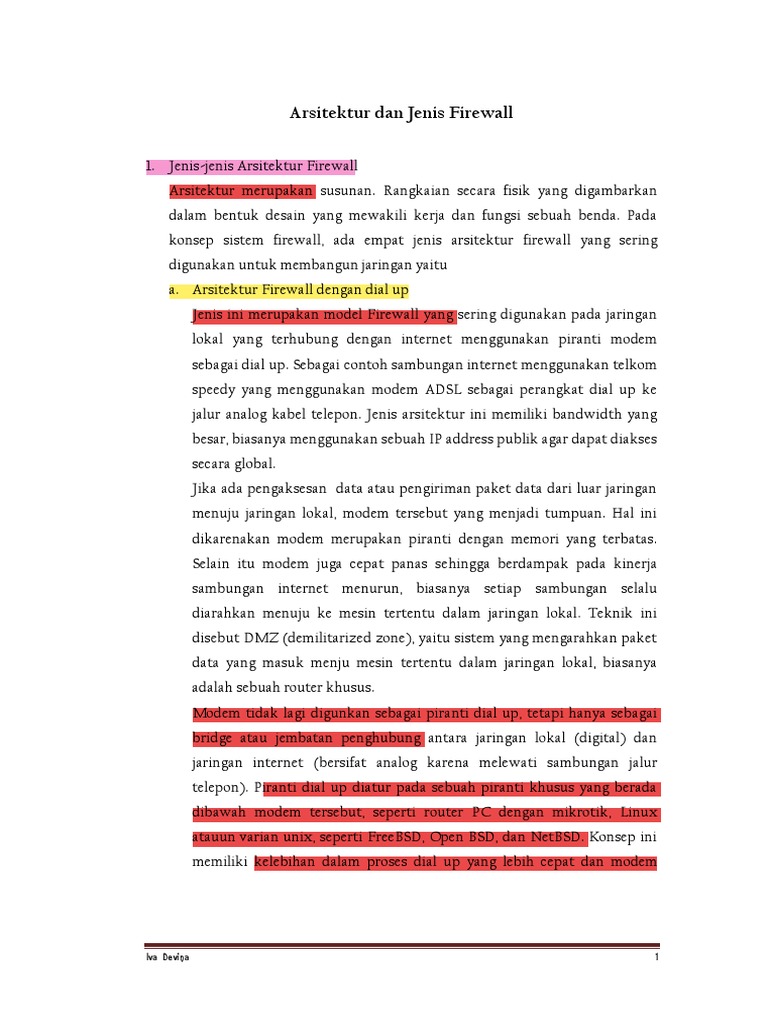 Firewall-Arsitektur Dan Jenis Firewall | PDF