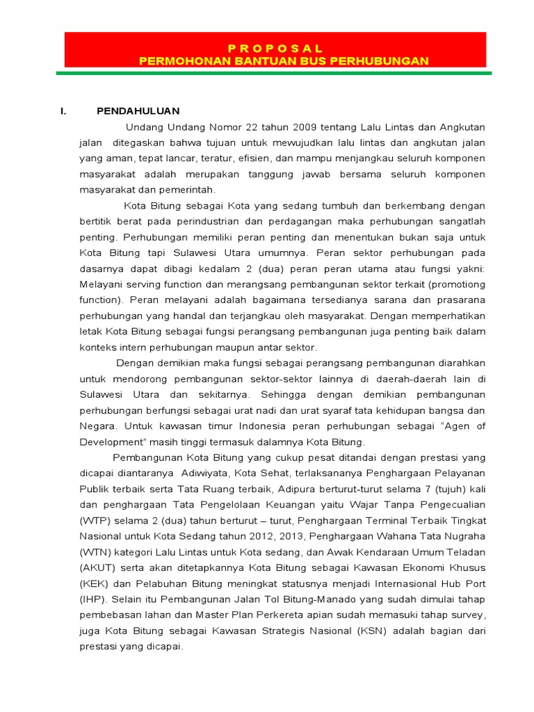 Proposal Bantuan Bus | PDF