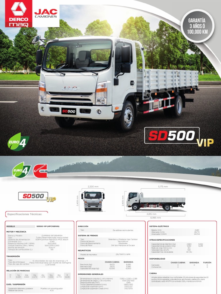 Catalogo Jac SD500 VIP | PDF