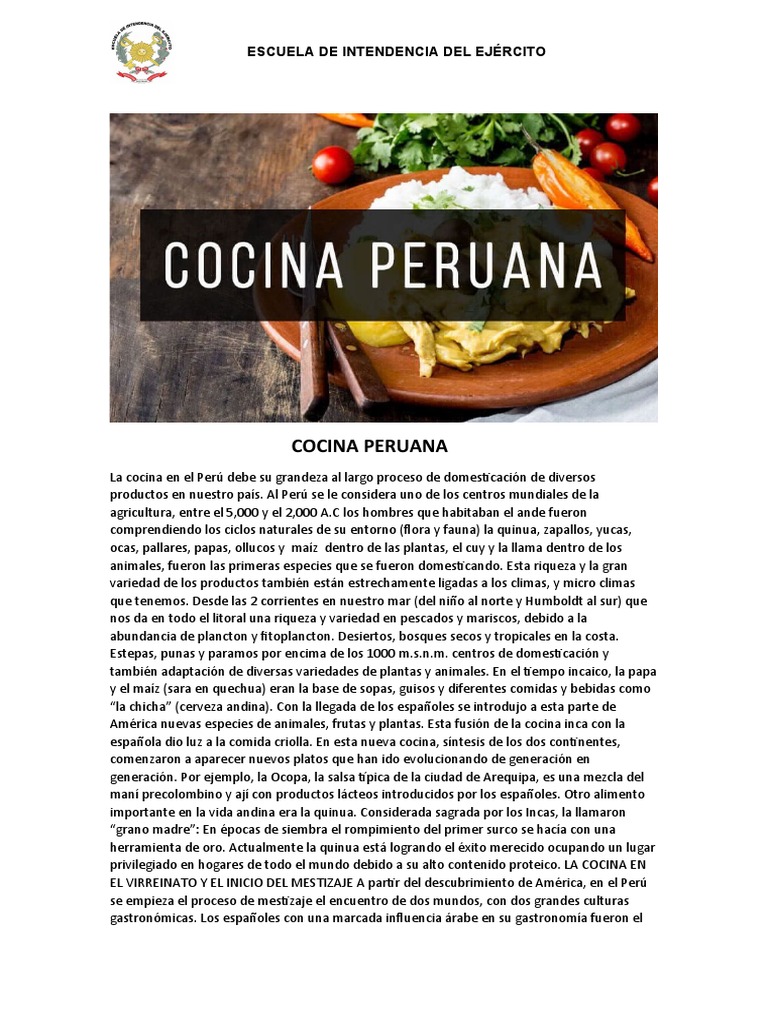 COCINA PERUANA Historia Peru | PDF | Perú | Cocina de las Americas