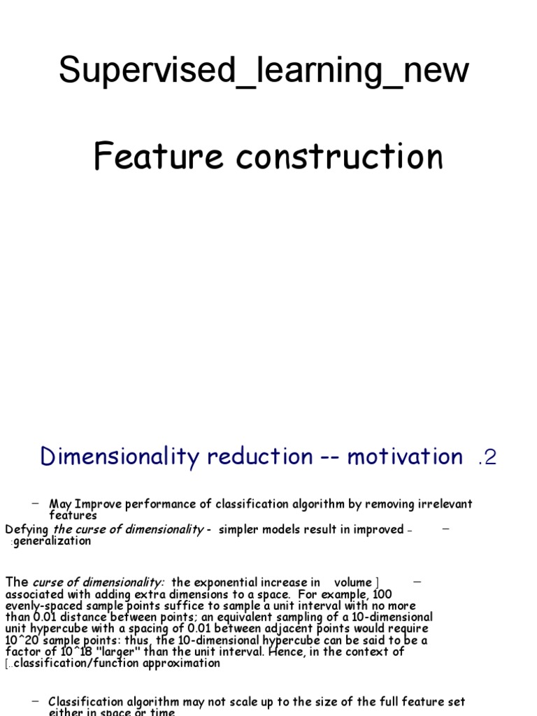 Feature Construction | PDF | Principal Component Analysis | Algebra