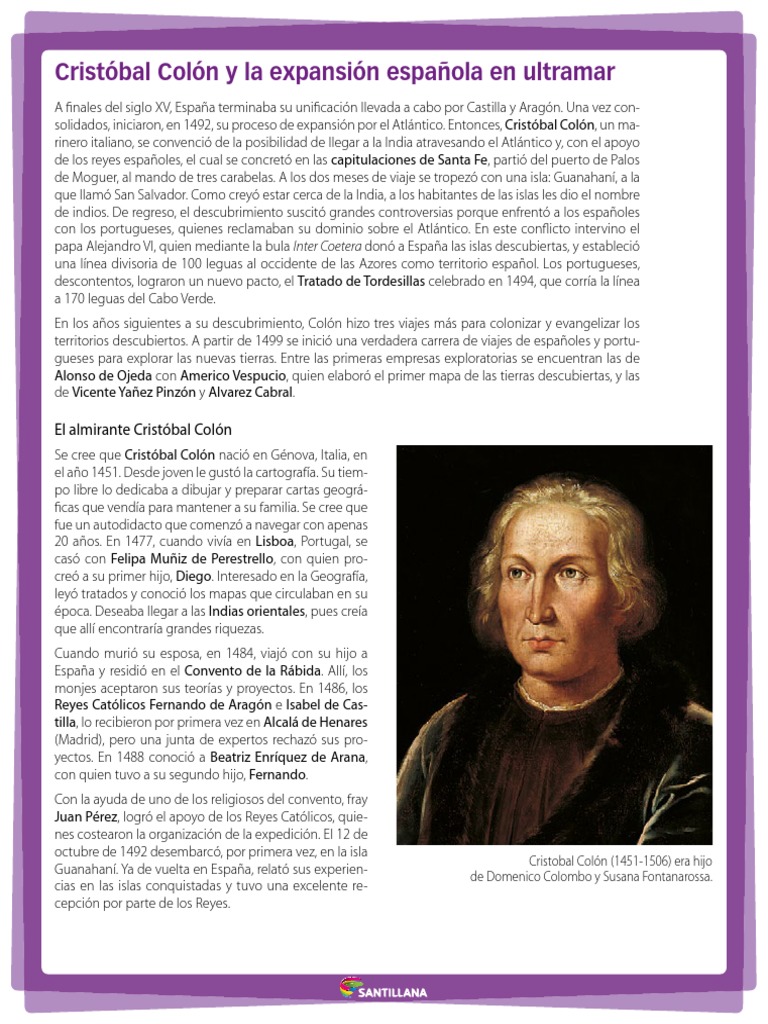 Legado de Cristóbal Colón en América | PDF | Cristobal colon | Viajes ...