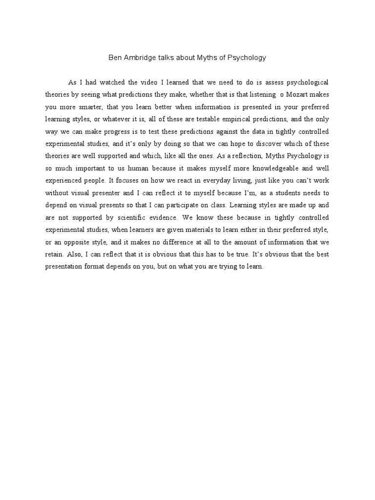 Debunking Psychology Myths | PDF | Self-Improvement