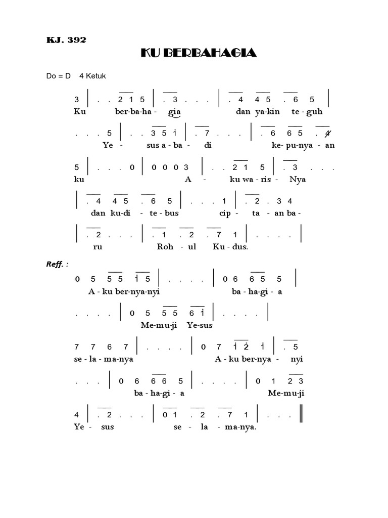Kj. 392 Ku Berbahagia | PDF