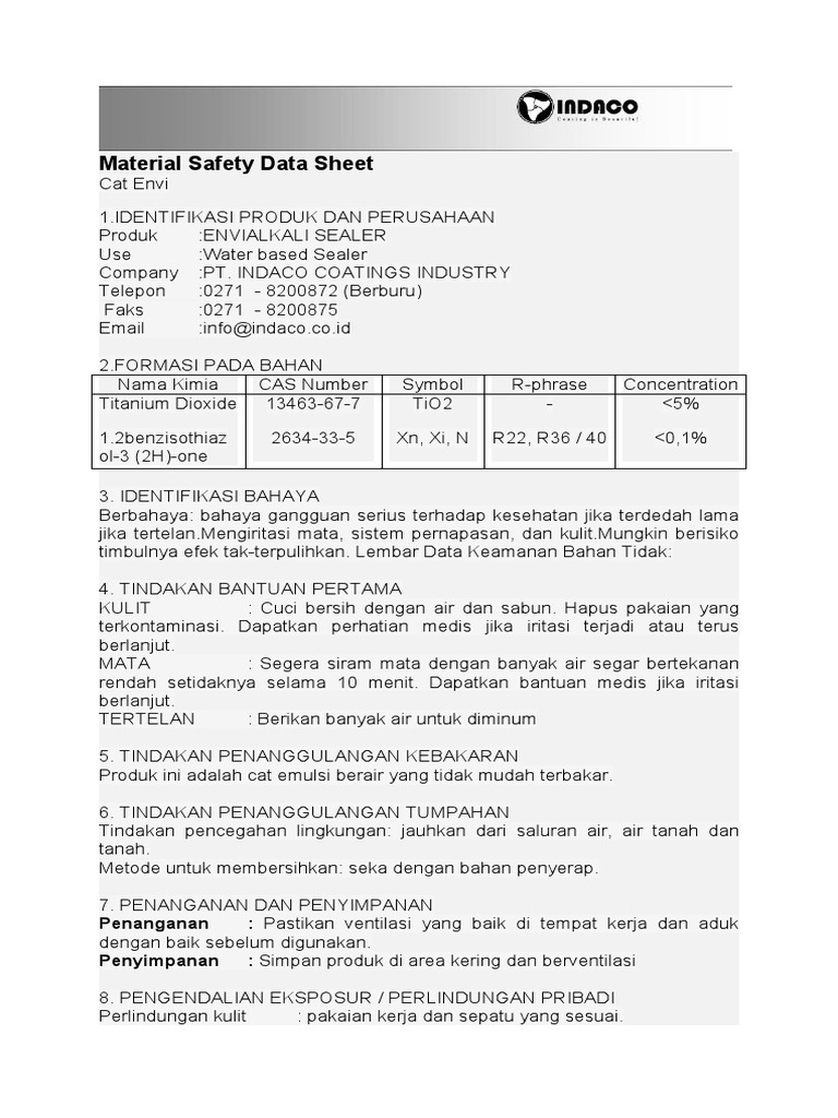 MSDS Cat Envi | PDF