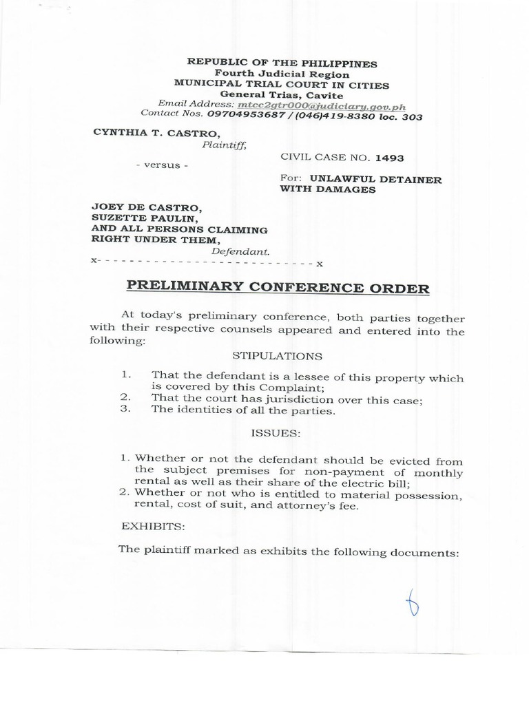 Preliminary Conference Order 24jun22 Pdf