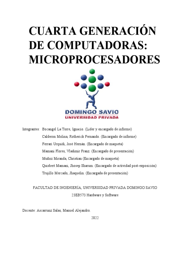 Cuarta Generacion | PDF | Microprocesador | Intel