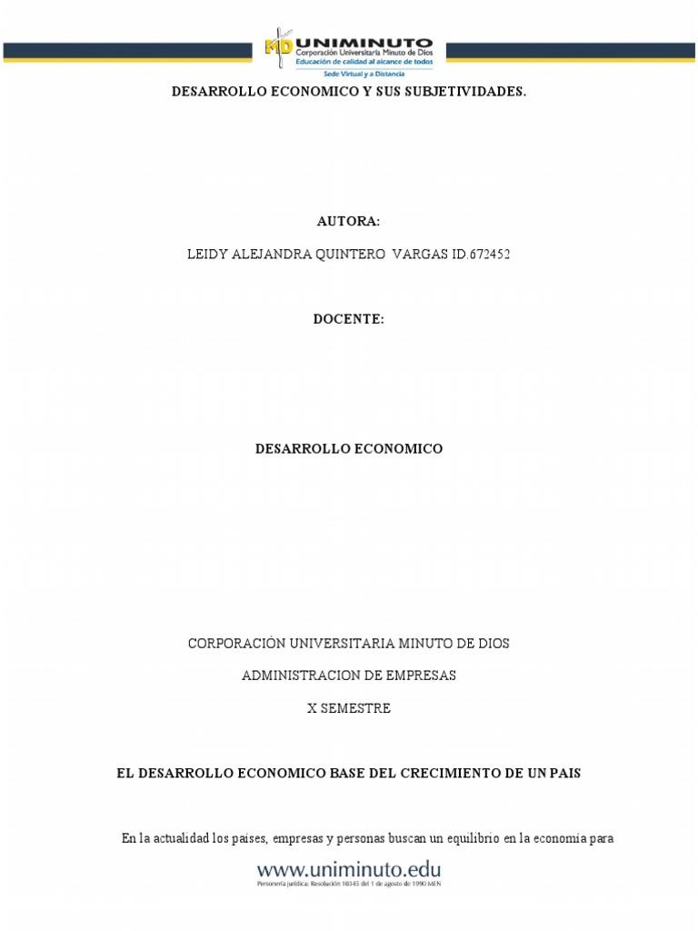 Ensayo Desarrollo Economico | PDF | Producto Interno Bruto | Crecimiento económico