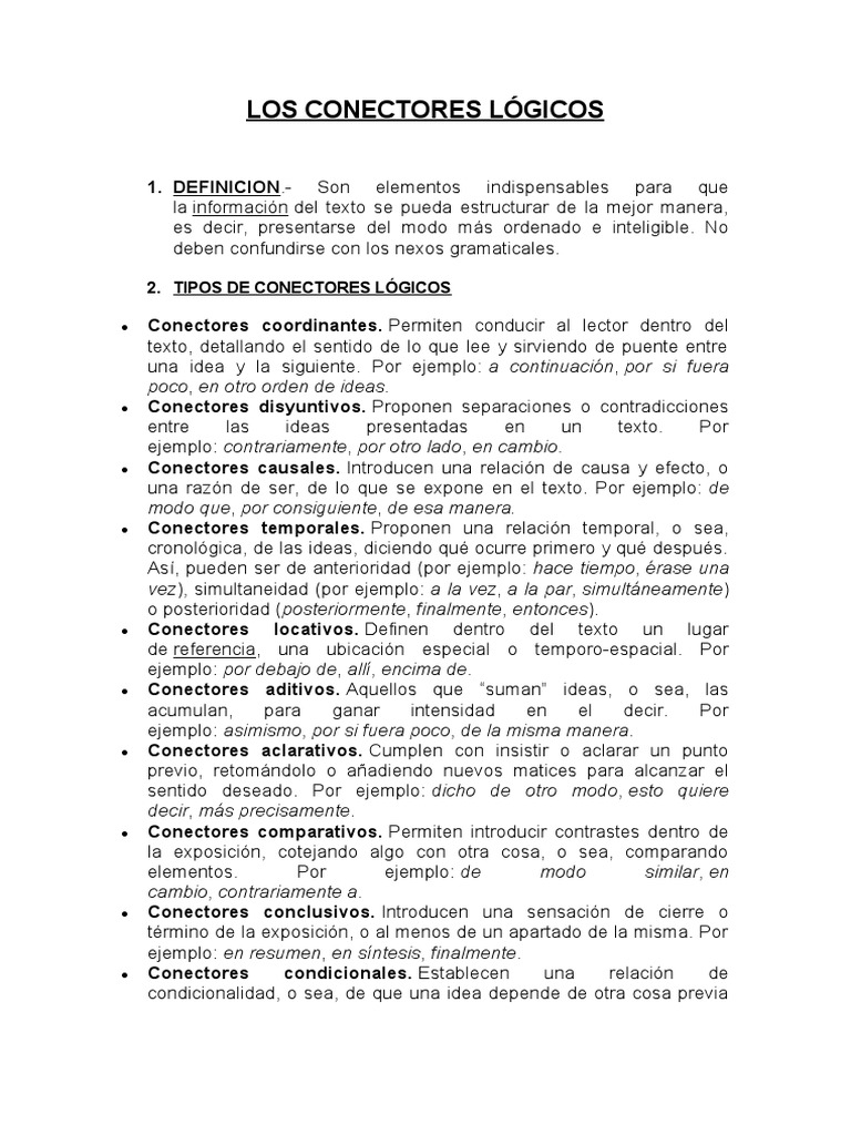 Los Conectores Lógicos. | PDF