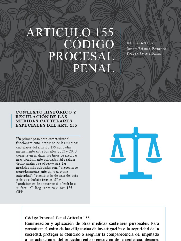 Medidas Cautelares del Art. 155 CPP | PDF | Mandato | Esfera pública