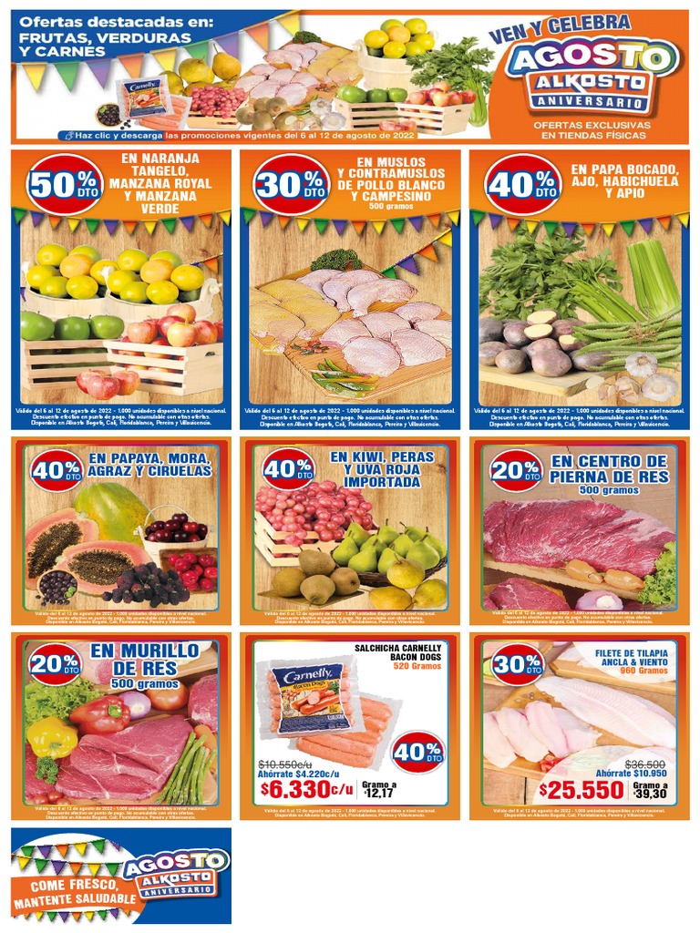 Alkosto Separata Digital Mercado Fruver Carnes 06082022 | PDF ...