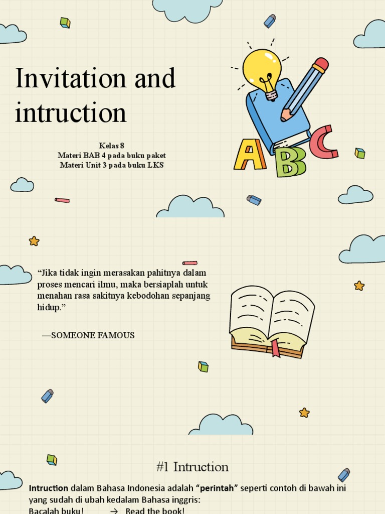 Intruction Dan Invitation | PDF | Griya & Taman | Pengembangan Diri