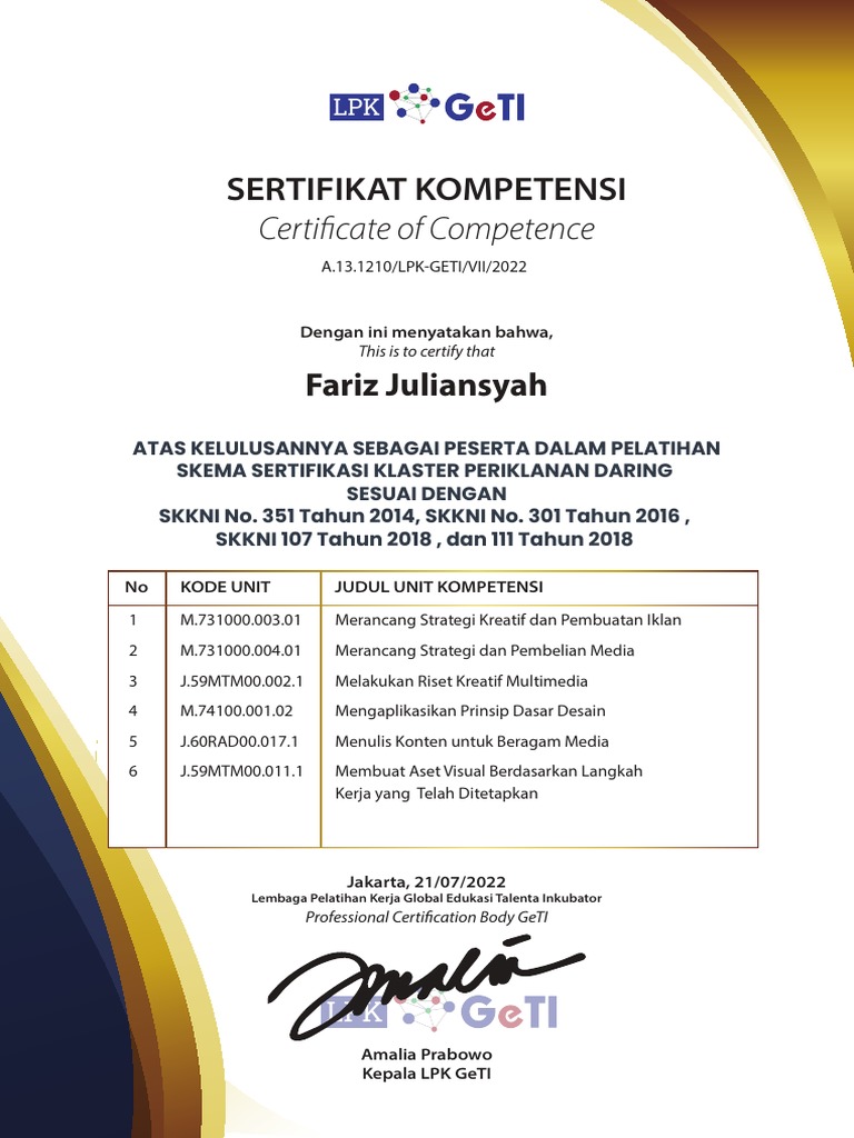 Sertifikat Batch 3 - Skema 3 (1) - 28 | PDF