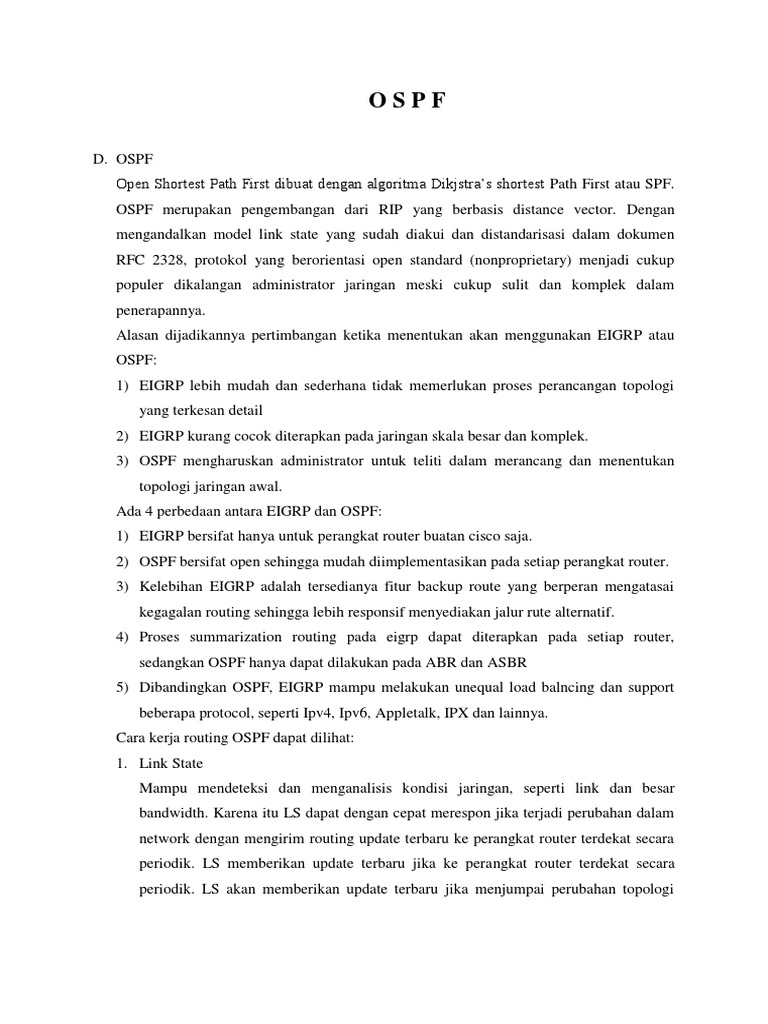 Handout 3 OSPF | PDF | Komputer