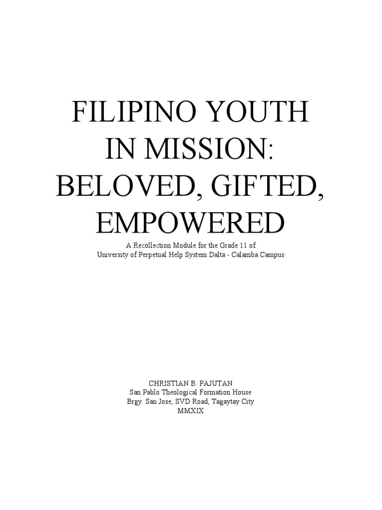 Beloved, Gifted, Empowered: A Recollection for Filipino Youth on ...