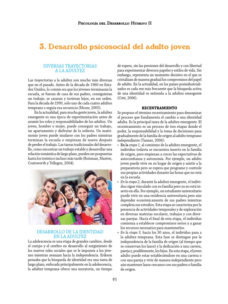 Desarrollo Psicosocial Del Adulto Joven Parte I | PDF | Adultos | Sicología