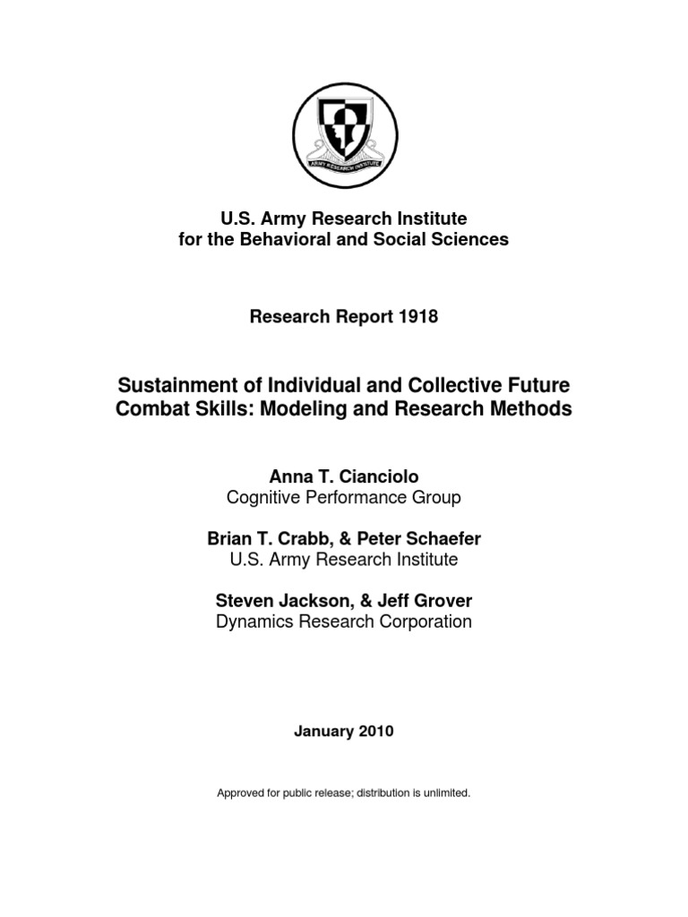 Military Collective Skill Retention and Sustainment Study | PDF ...