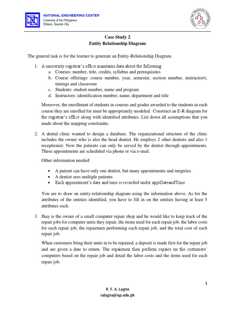 Case 2 - Entity Relationship Diagram | PDF | Dentist | Computing