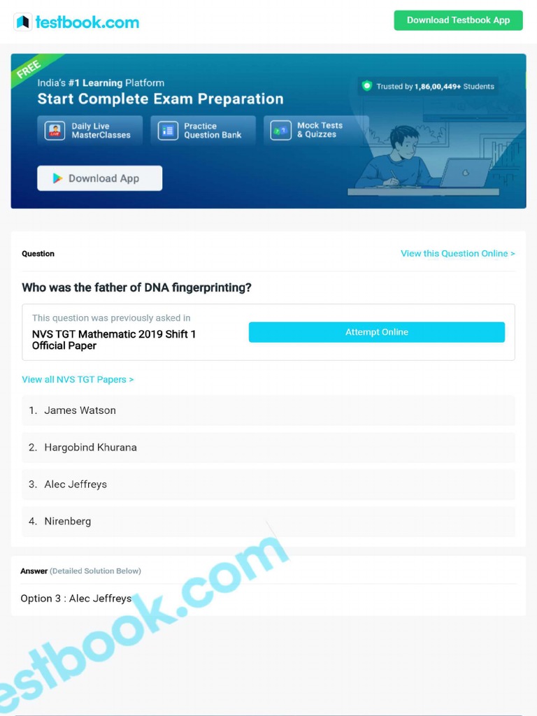Who Was The Father of Dna Fingerprinting 5f465f7265935820763251ee | PDF