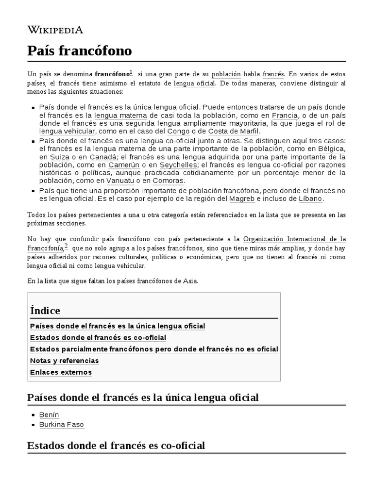 País_francófono | PDF | Idioma francés | Wikipedia