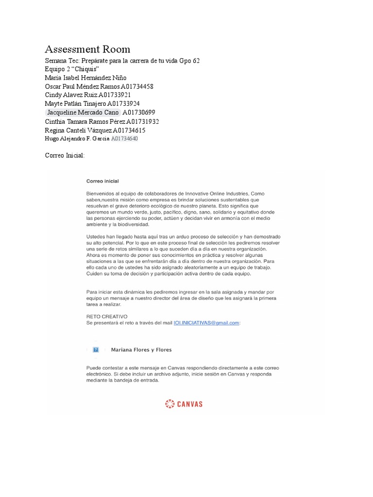 Actividad 4.1 Assessment Room | PDF