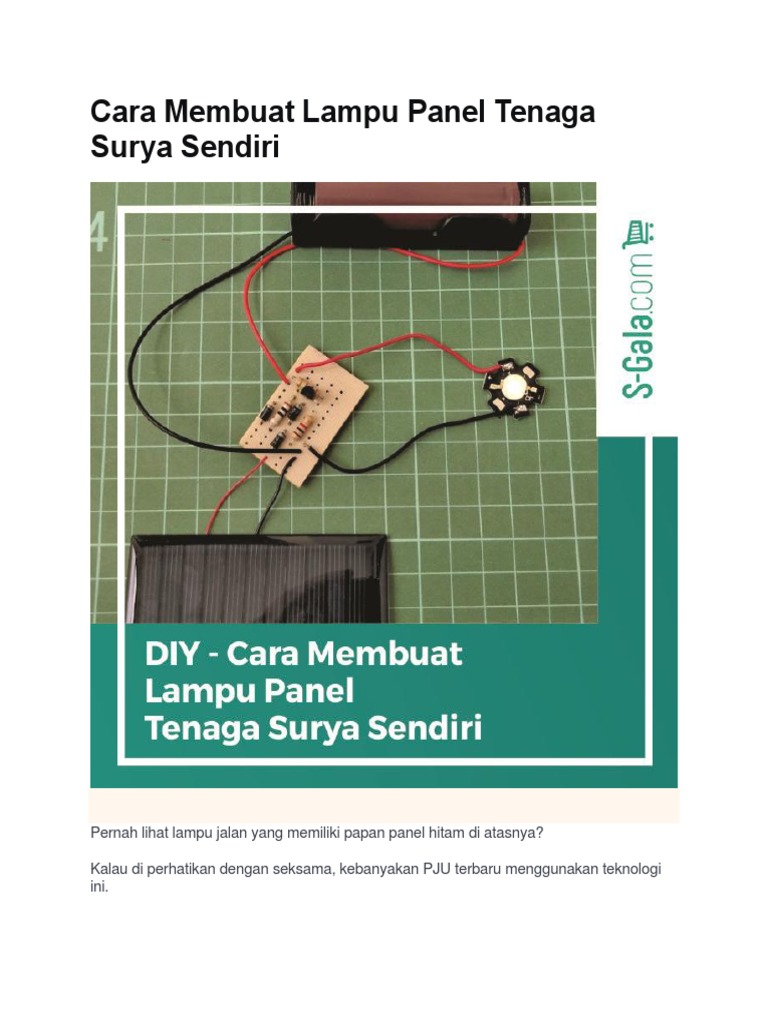 Cara Membuat Lampu Panel Surya Sederhana | PDF | Sains & Matematika