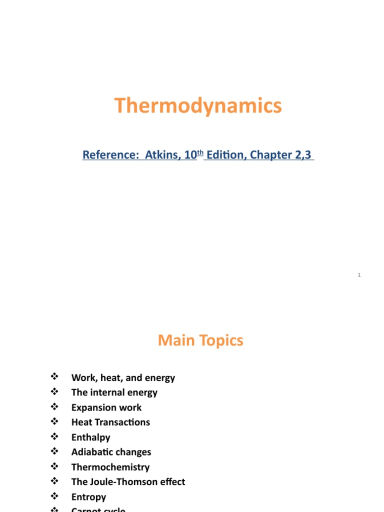 Topic 3 and 4-Thermodynamics | PDF | Heat | Entropy