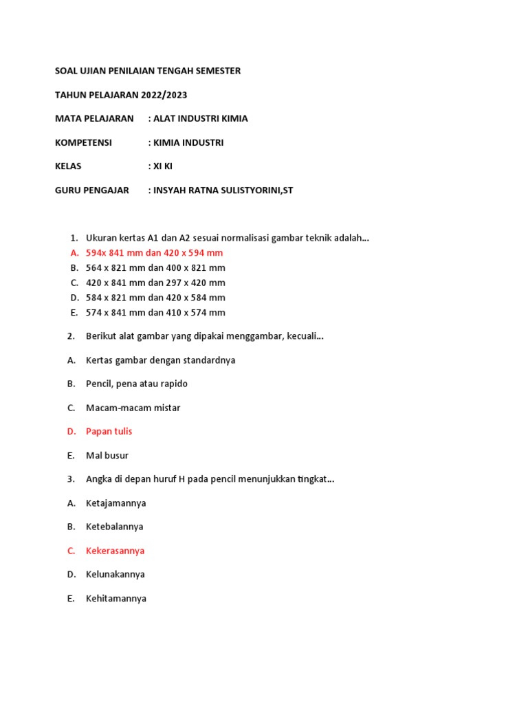 Soal Aik Xi Rev Rini PTS Semt Ganjil 2022-2023 | PDF | Seni