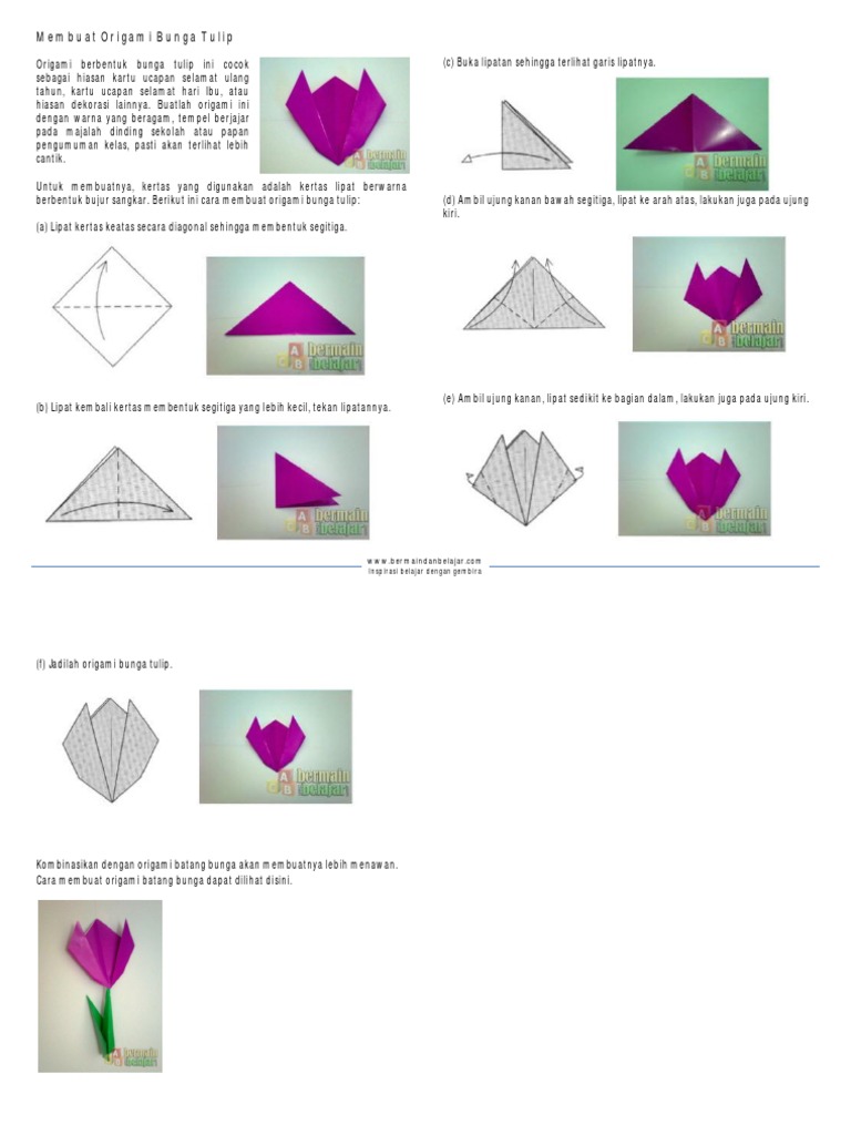 Origami Bunga Tulip: Panduan Praktis | PDF