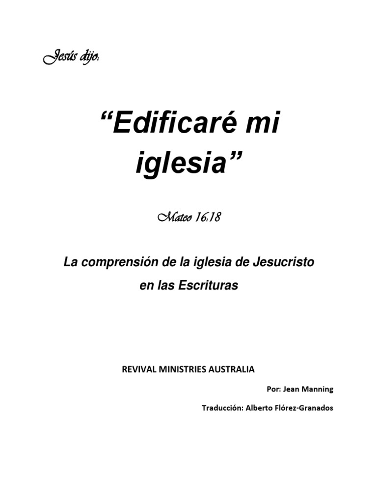 Edificare Mi Iglesia | PDF | Jesús | Cristo (título)