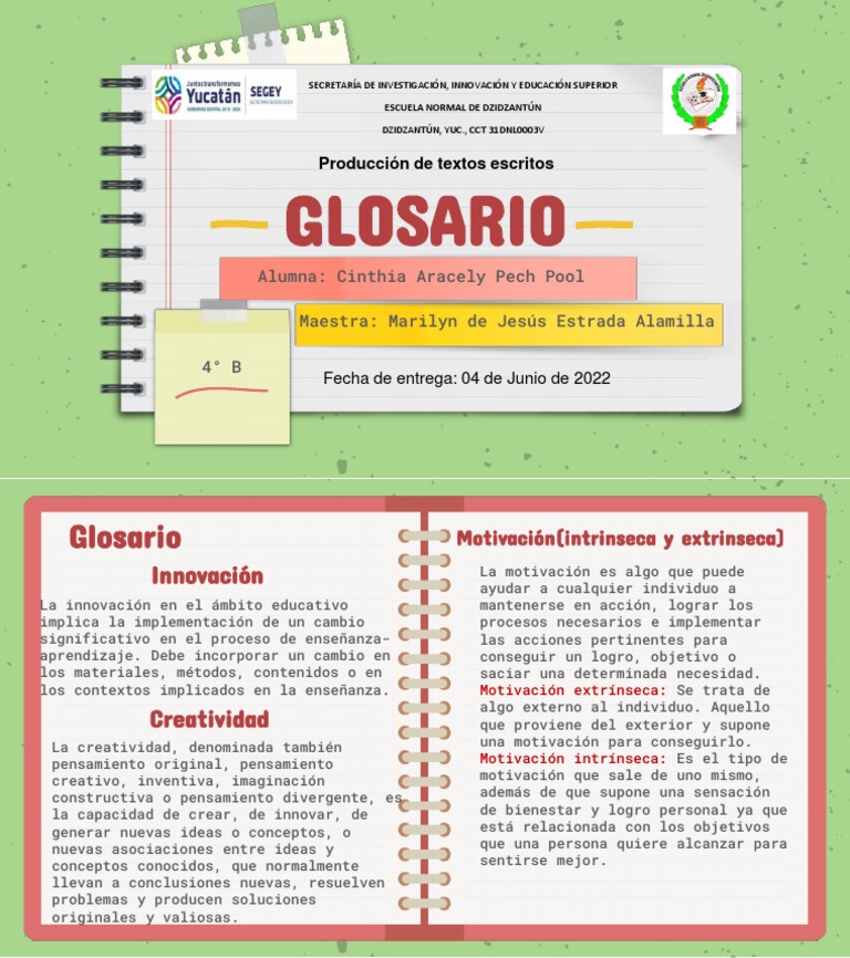 Glosario - Cinthia Pech | PDF | Crecimiento personal y profesional | Relaciones personales ...