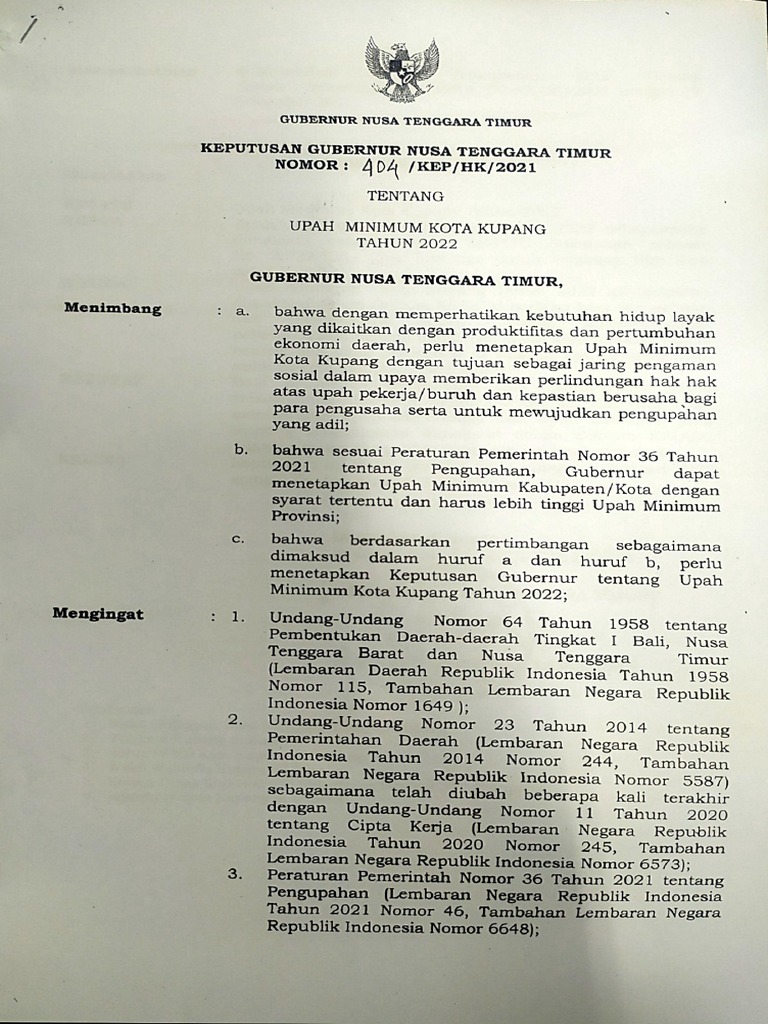 SK UMK 2022 Kupang | PDF