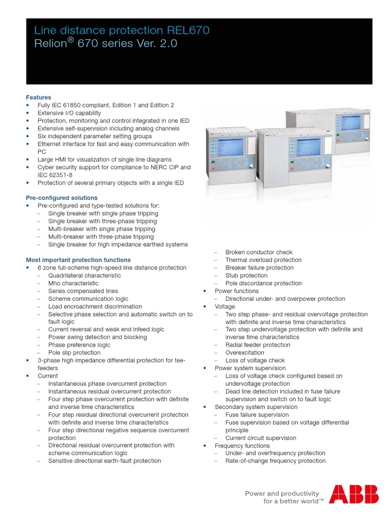 REL670 - 2.0 - IEC New | PDF | Electricity | Electrical Engineering