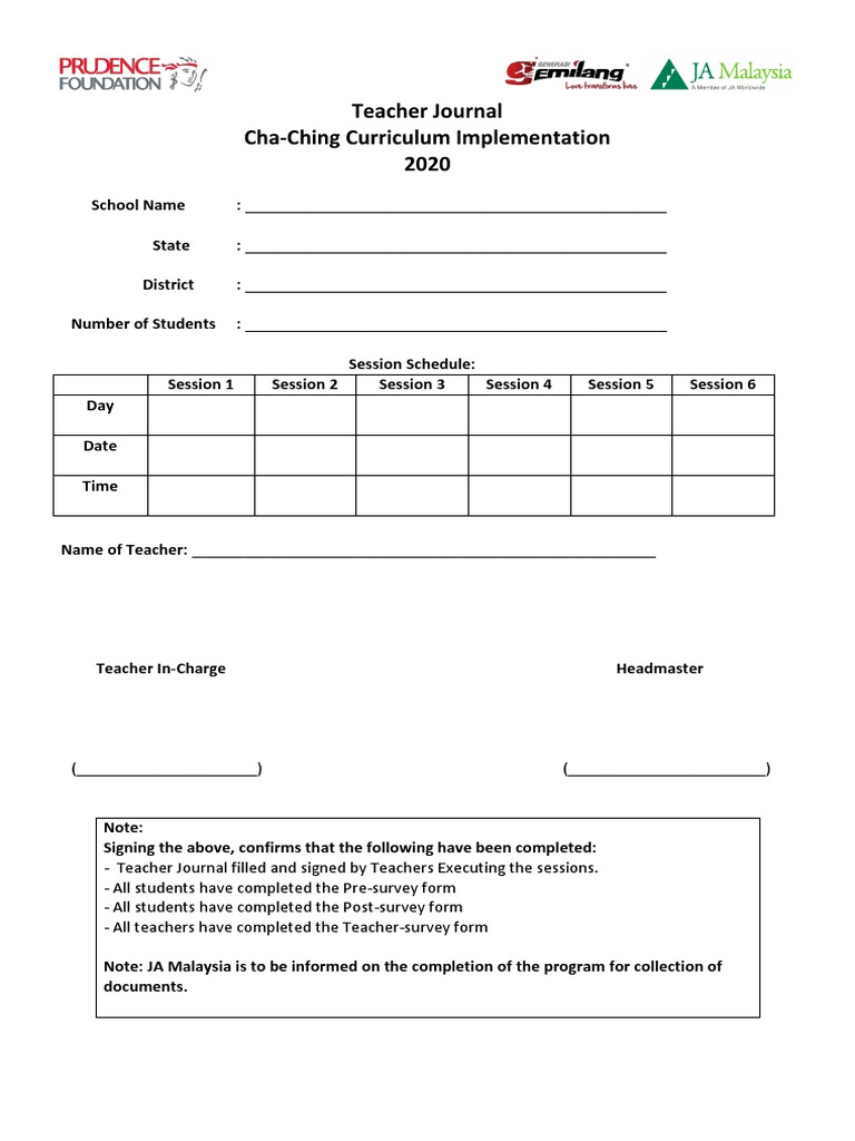 Teacher Journal 2020 | PDF | Teachers | Curriculum