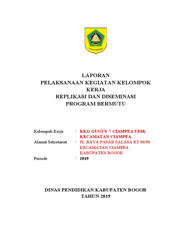 Draff Laporan Akademik KKG 2019 | PDF