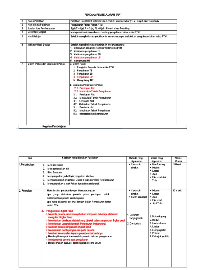 Contoh RP 2022 MT..PTM | PDF
