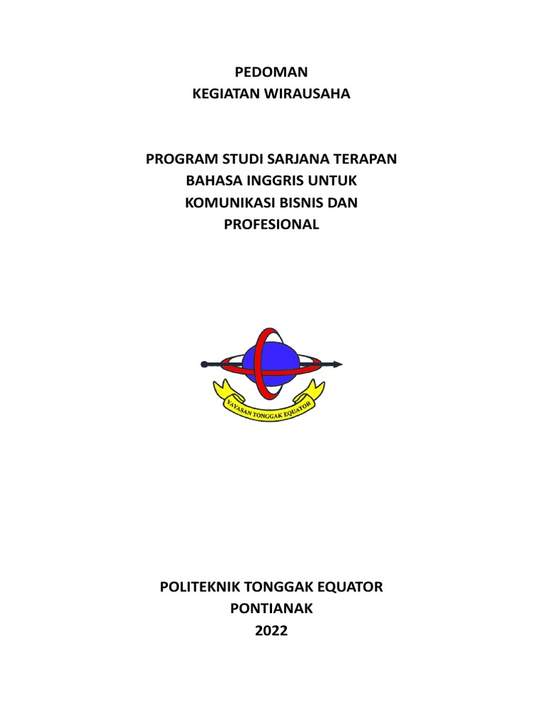 Draft Pedoman Proyek Kewirausahaan | PDF
