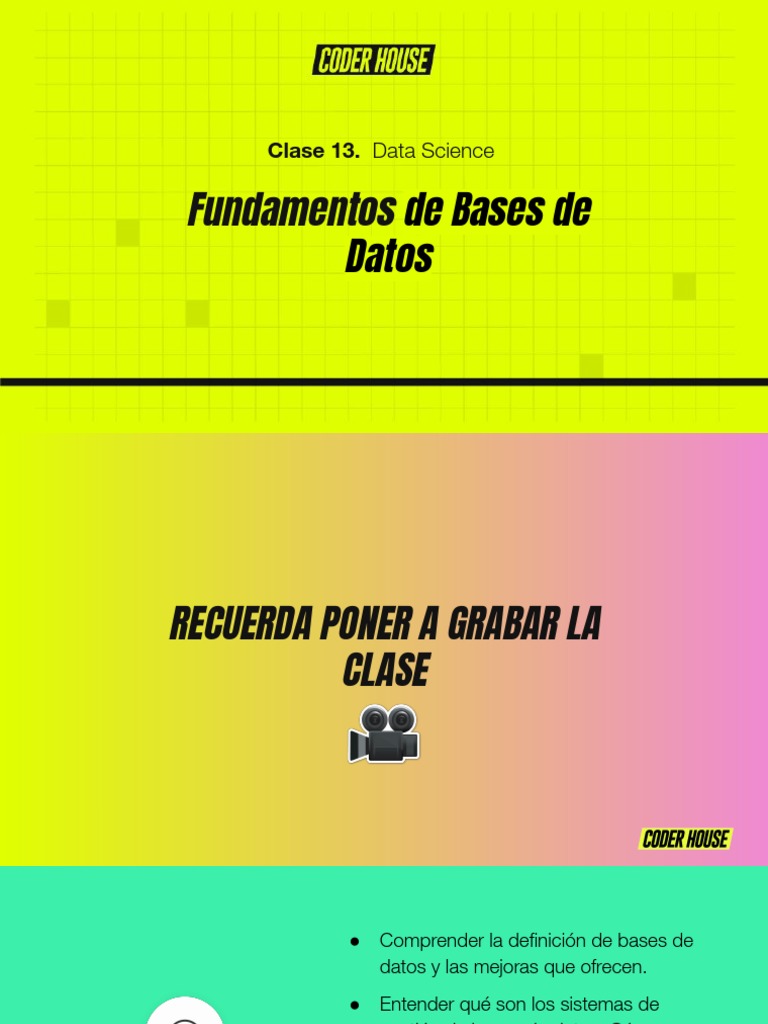 Clase 13 - Fundamentos de Bases de Datos | PDF | Bases de datos | Software