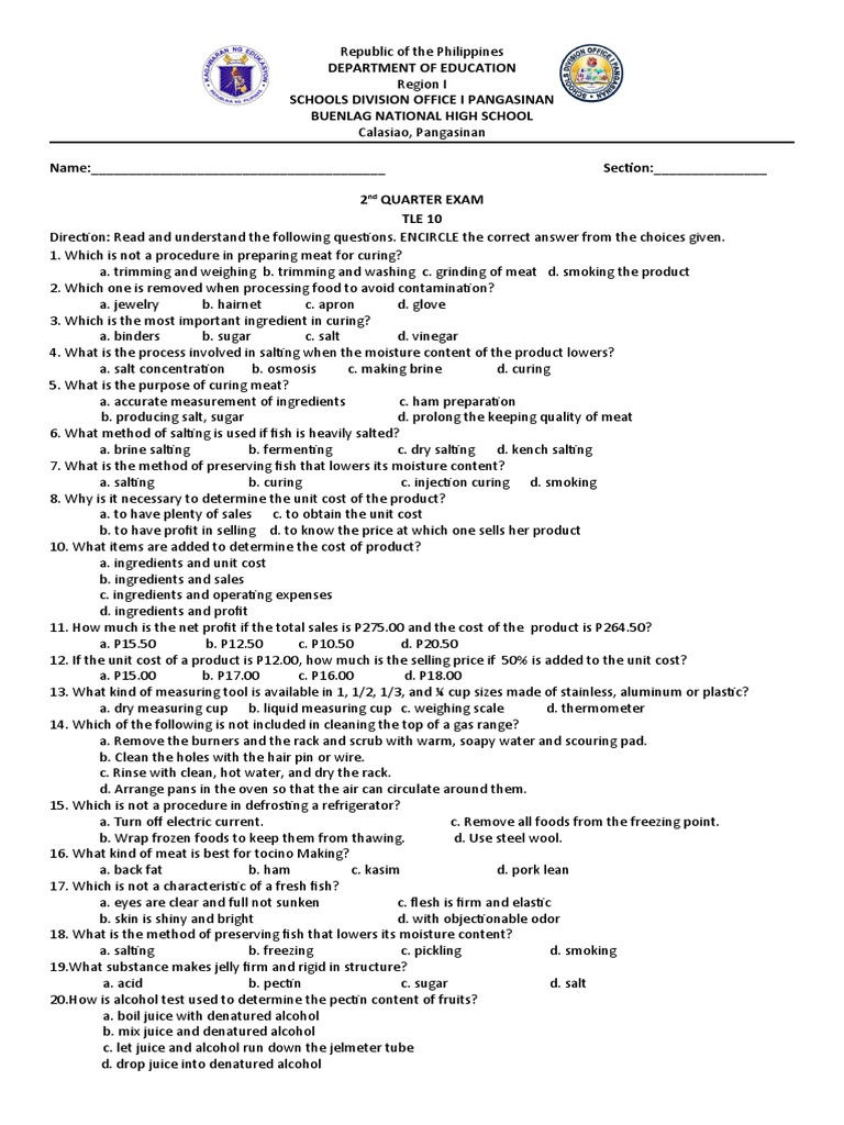 Periodic Test | PDF | Fruit Preserves | Food And Drink