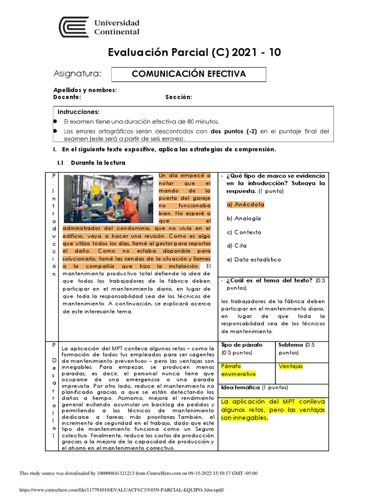 Evaluaci N Parcial Equipo 3 PDF | PDF